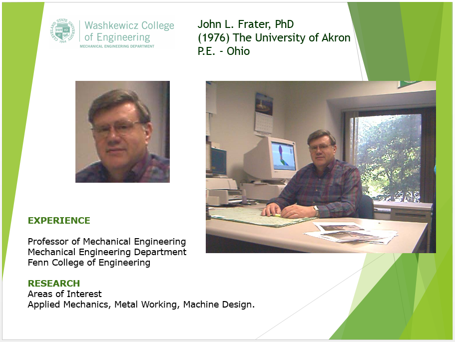 John L Frater PhD | Cleveland State University