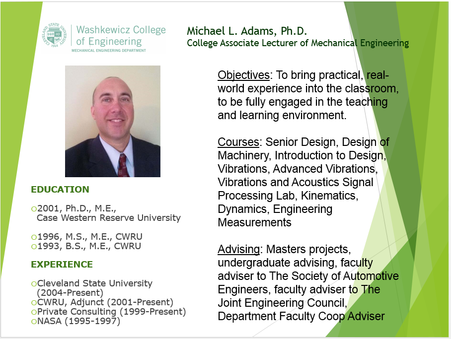 Michael L Adams PhD | Cleveland State University
